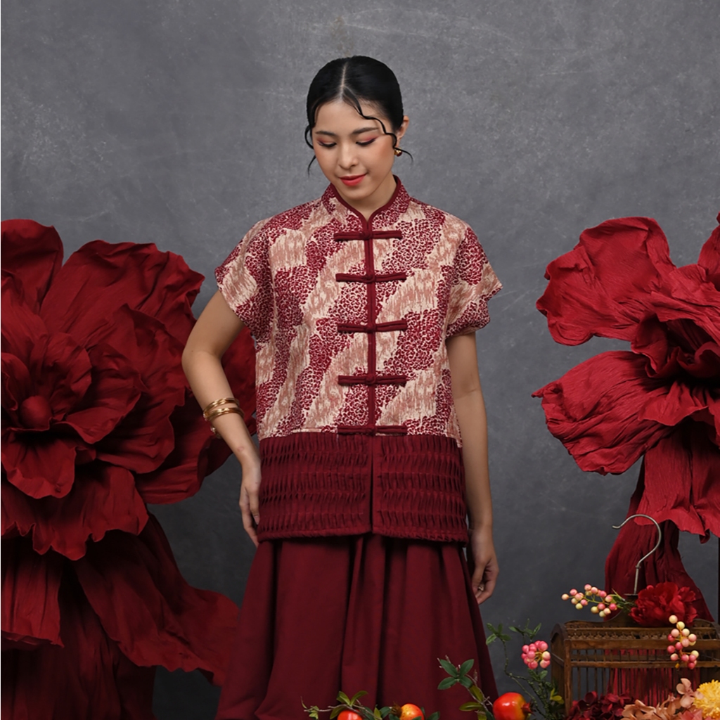 Jual NONA RARA - Dahlia Dobi CNY T3610, Baju kerja blouse batik wanita ...