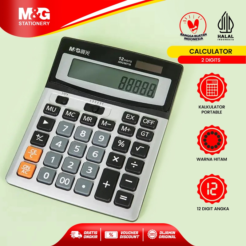 Jual M&G Kalkulator 12 Digit Angka Dekstop 120 Fungsi Check & Correct ...