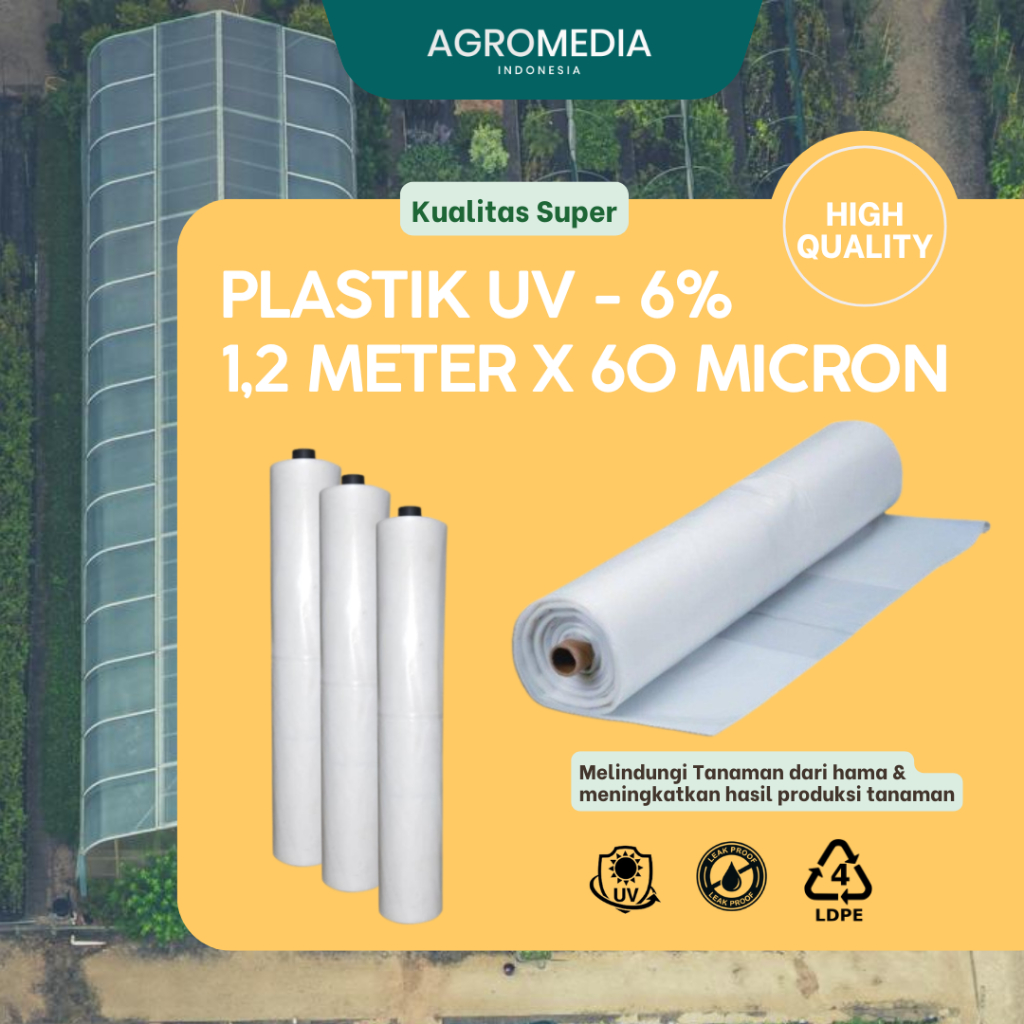 Jual PLASTIK UV GREENHOUSE LEBAR 1,2 METER (60cm slongsongan) x 60 micron | Shopee Indonesia