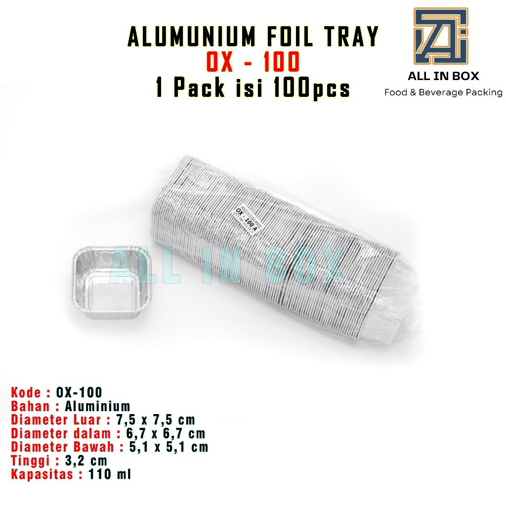 Jual ALUMINIUM FOIL TRAY CUP OX-100 (isi 100pcs) / Wadah Alumunium Foil Bestfresh OX-100 ...
