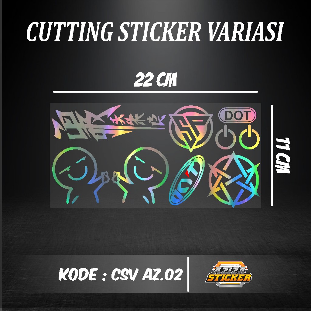 Jual Stiker Cutting Satu Pack 1Stiker Kanji Katana SP Emot Lucu KYT DOT ...