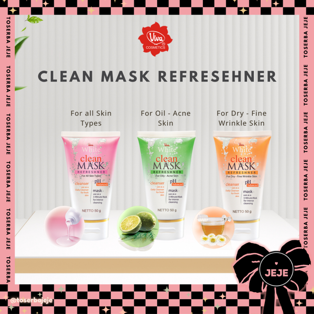 Jual Viva White Clean & Mask Refreshner | Masker | Shopee Indonesia