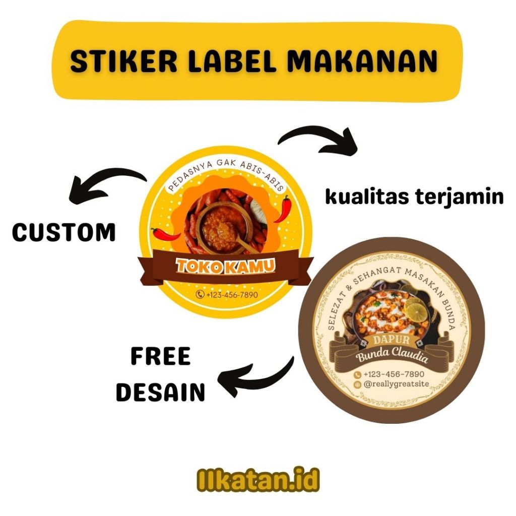 Jual Stiker Label Makanan Custom Free Desain/Label Kemasan/Stiker Label ...