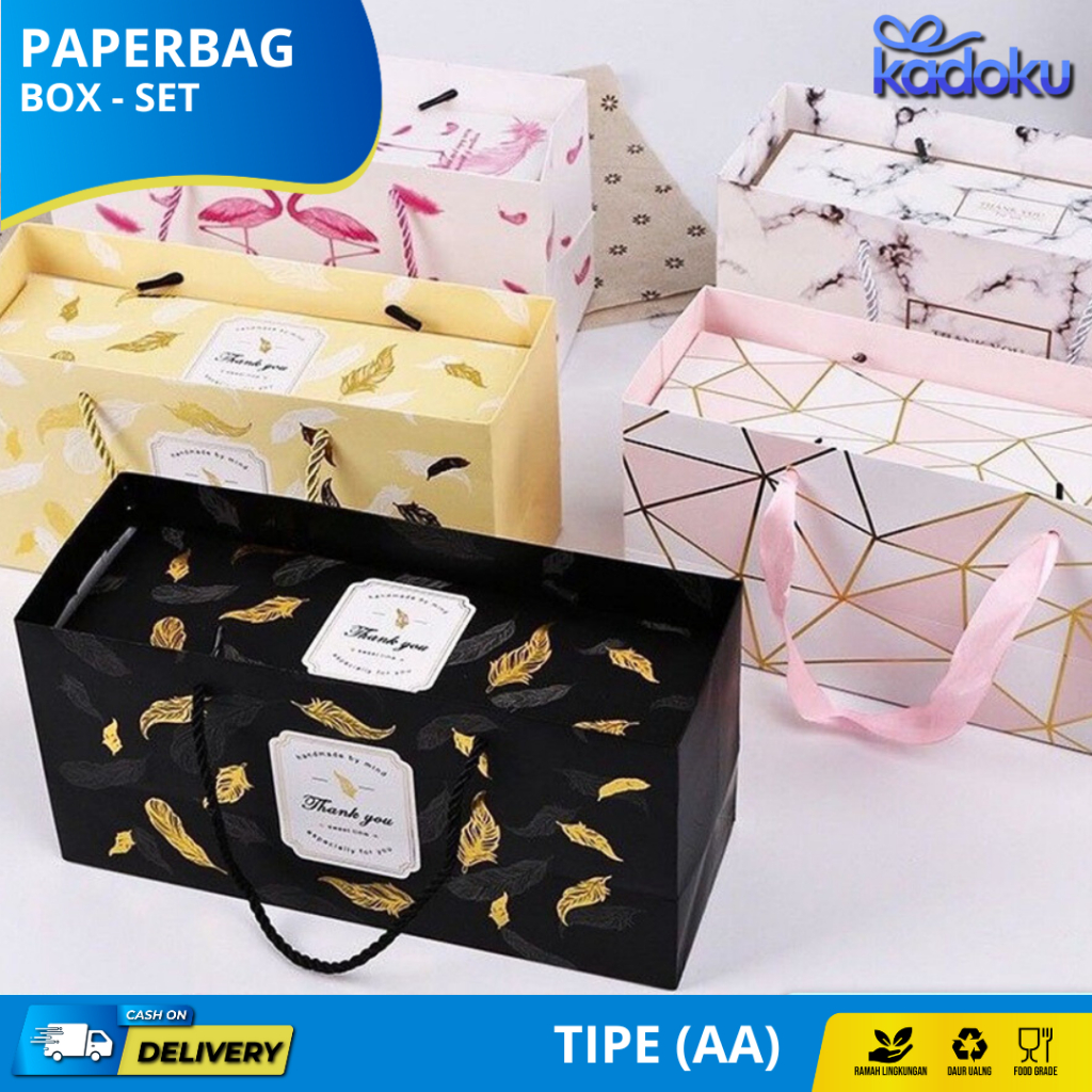 Jual Paperbag box set / Box souvenir / Box hampers / Box set motif i ...