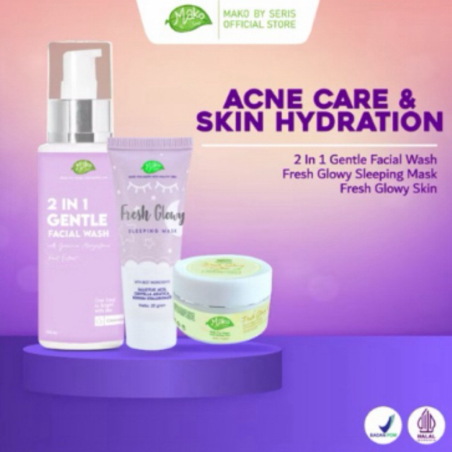 Jual Mako by Seris Paket Hemat 3 Produk Terlengkap Moisturizer Glowy ...