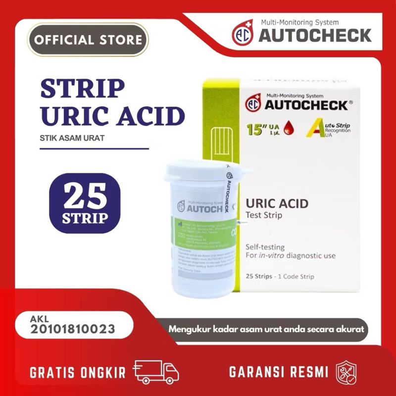 Jual Autocheck Uric Acid Asam Urat Isi 25 Strip Refill Stick Stik Cek ...