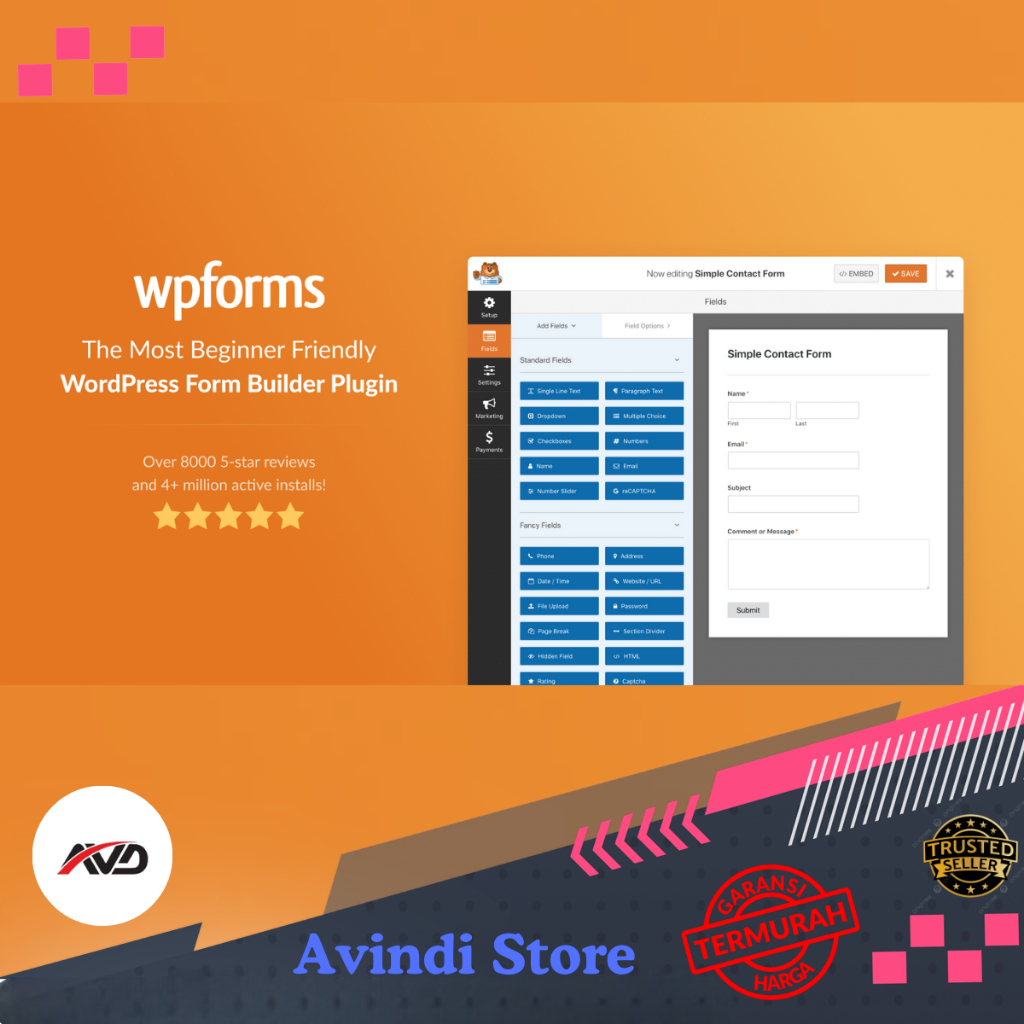 Jual Plugin WP Forms Pro V1.9.0.3 (+Addons) – Drag & Drop WordPress Form Builder | Shopee Indonesia