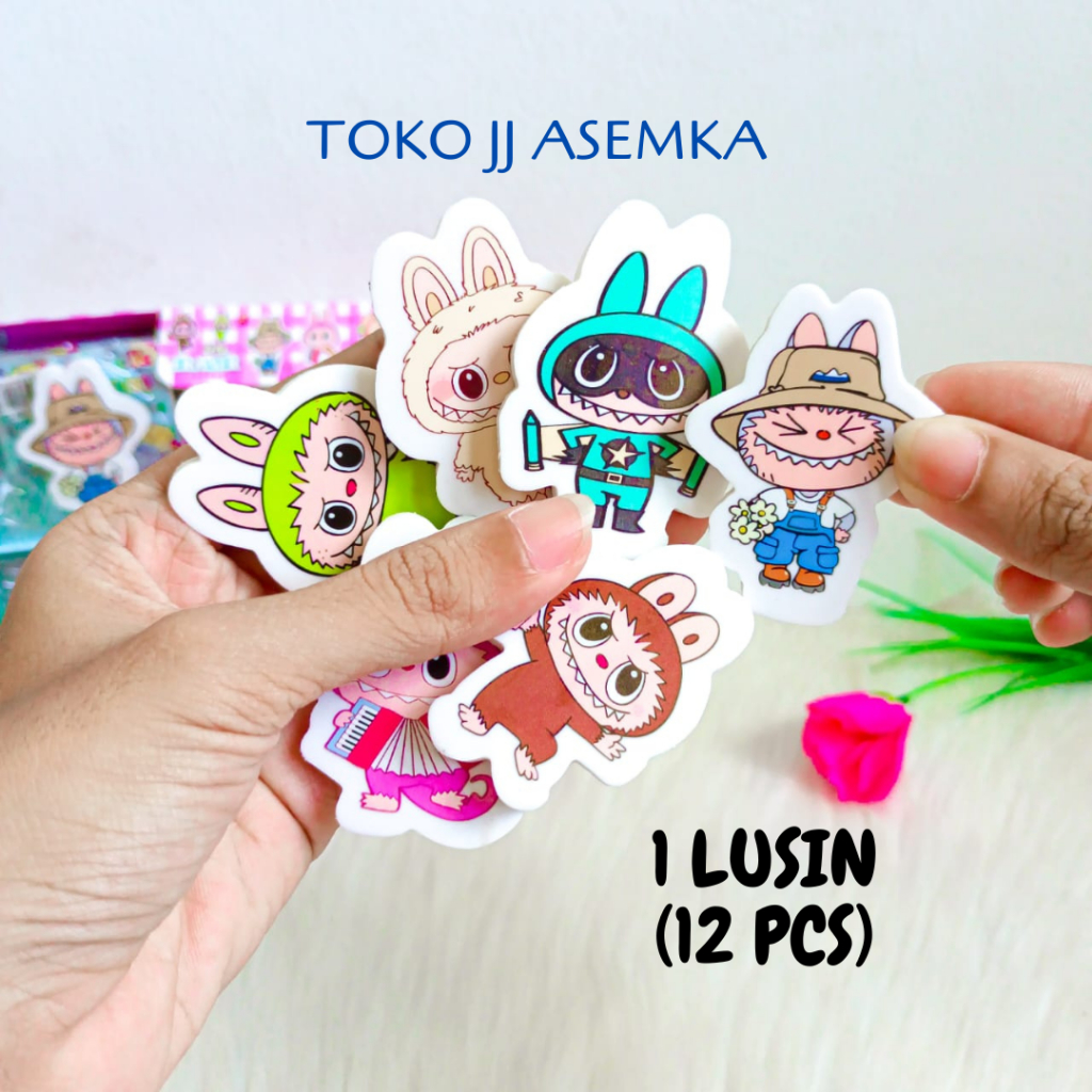 Jual 1 LUSIN (12 PCS) PENGHAPUS LABUBU GEPENG ERASER HAPUSAN STIP THE ...