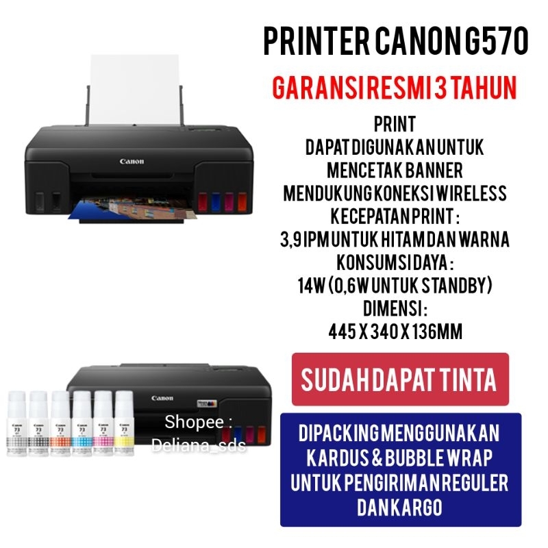 Jual Printer Canon G570 Print Foto Print Banner Garansi Resmi 3 Tahun ...