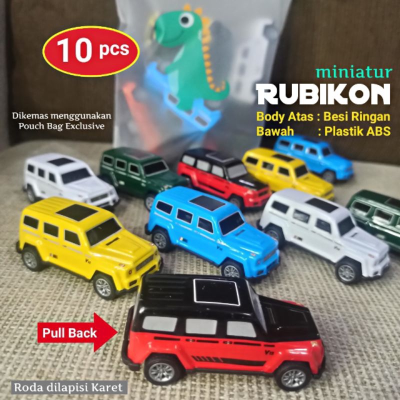 Jual PAKET 10 Pcs MOBIL IRON CAR MINIATUR RUBIKON (BESI - PULLBACK ...