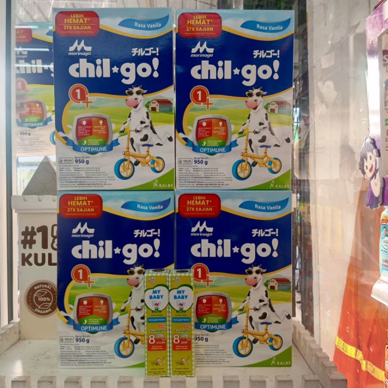 Jual Morinaga chilgo 950 gr 4 box free minyak telon 2 pcs | Shopee ...