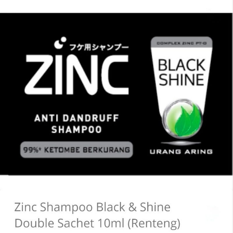 Jual Zinc Shampoo Black & Shine Sachet 10ml (1 Renteng Isi 12 Sachet ...