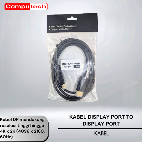Jual KABEL DISPLAY PORT TO DISPLAY PORT 1.8M | Shopee Indonesia