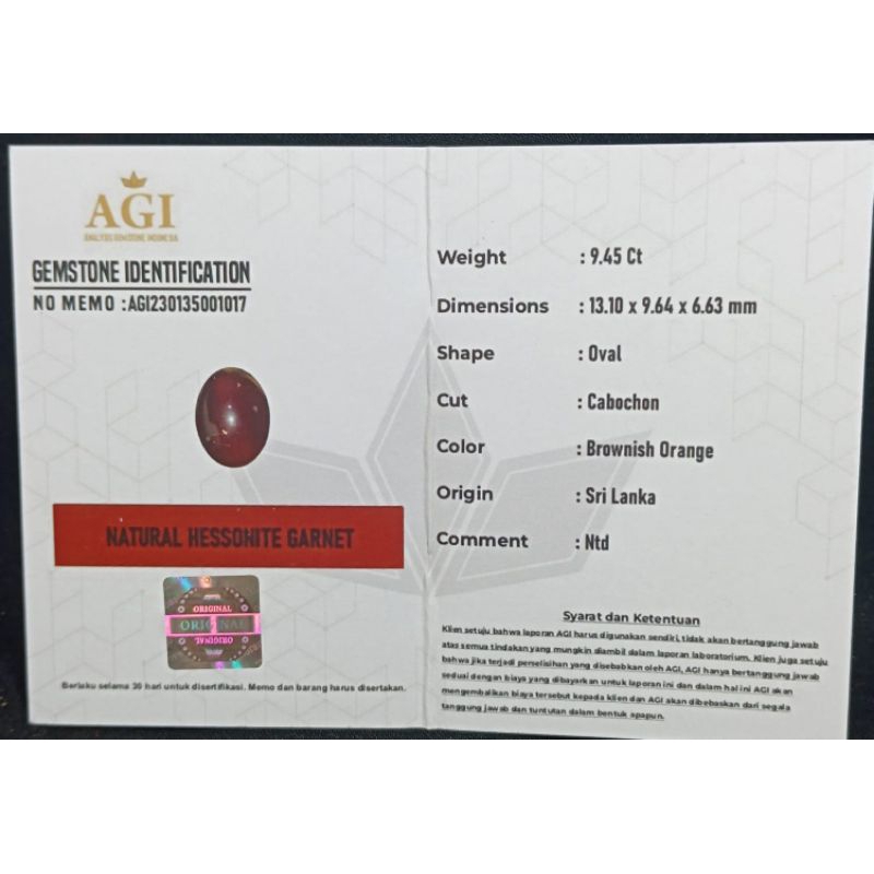 Jual BATU CINCIN PERMATA HESSONITE GARNET ASLI NATURAL LENGKAP DENGAN ...