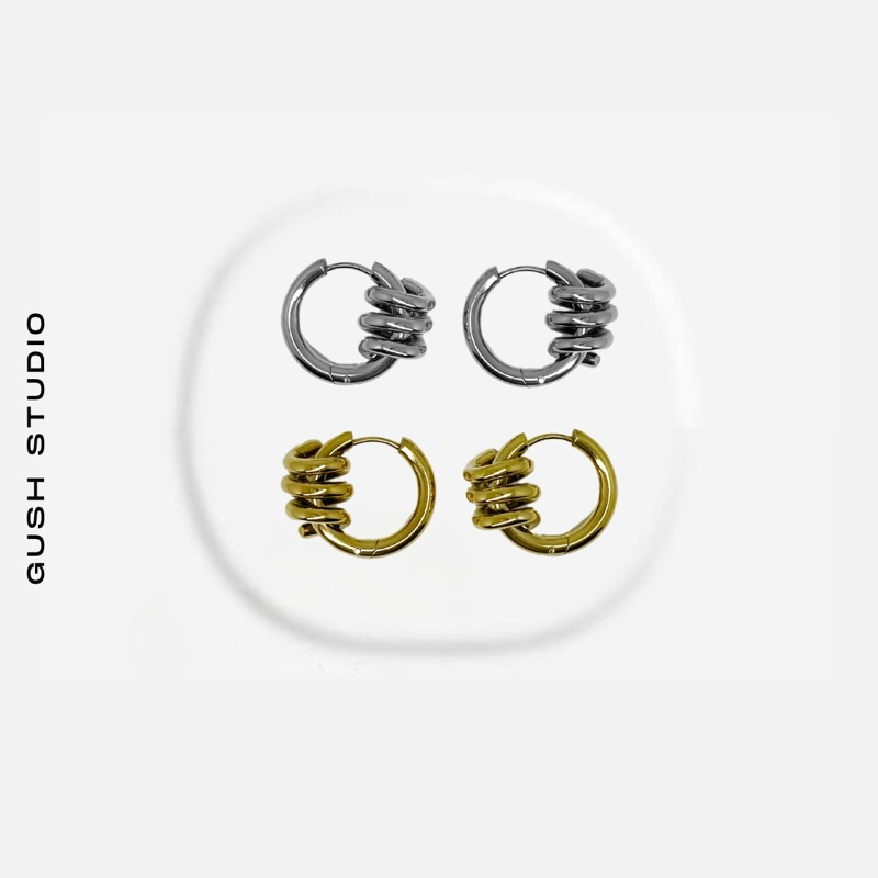 Jual GUSH STUDIO Wire Earrings - Stainless Steel Anti Karat Silver ...