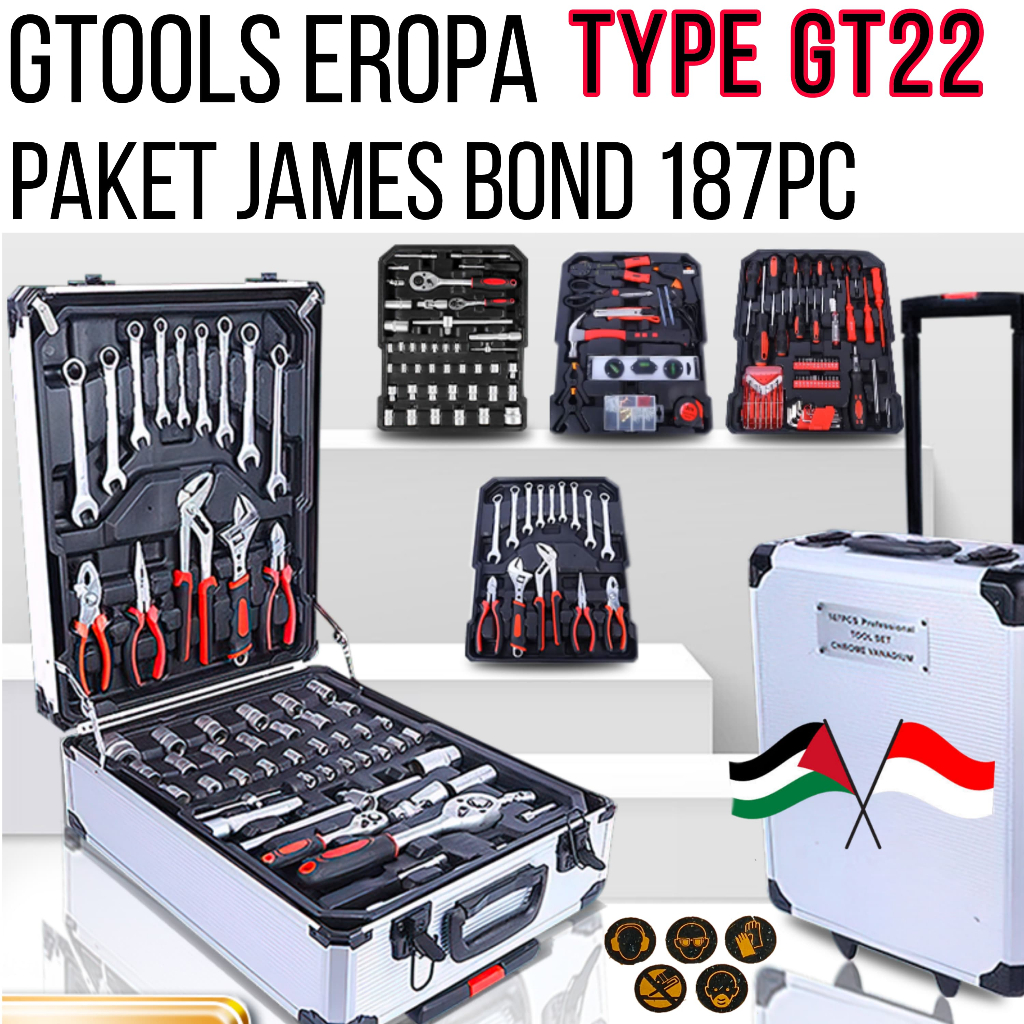 Jual Gtools eropa kunci set lengkap bengkel motor mobil tukang proyek banguna dll type GT22 ...