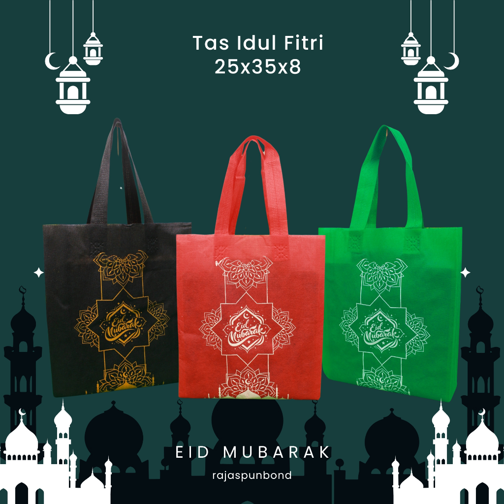 Jual HLS IDUL FITRI TAS SPUNBOND LEBARAN, HAMPERS SUPER HEMAT Tas Spunbond Goodie Bag 25x35x10 ...