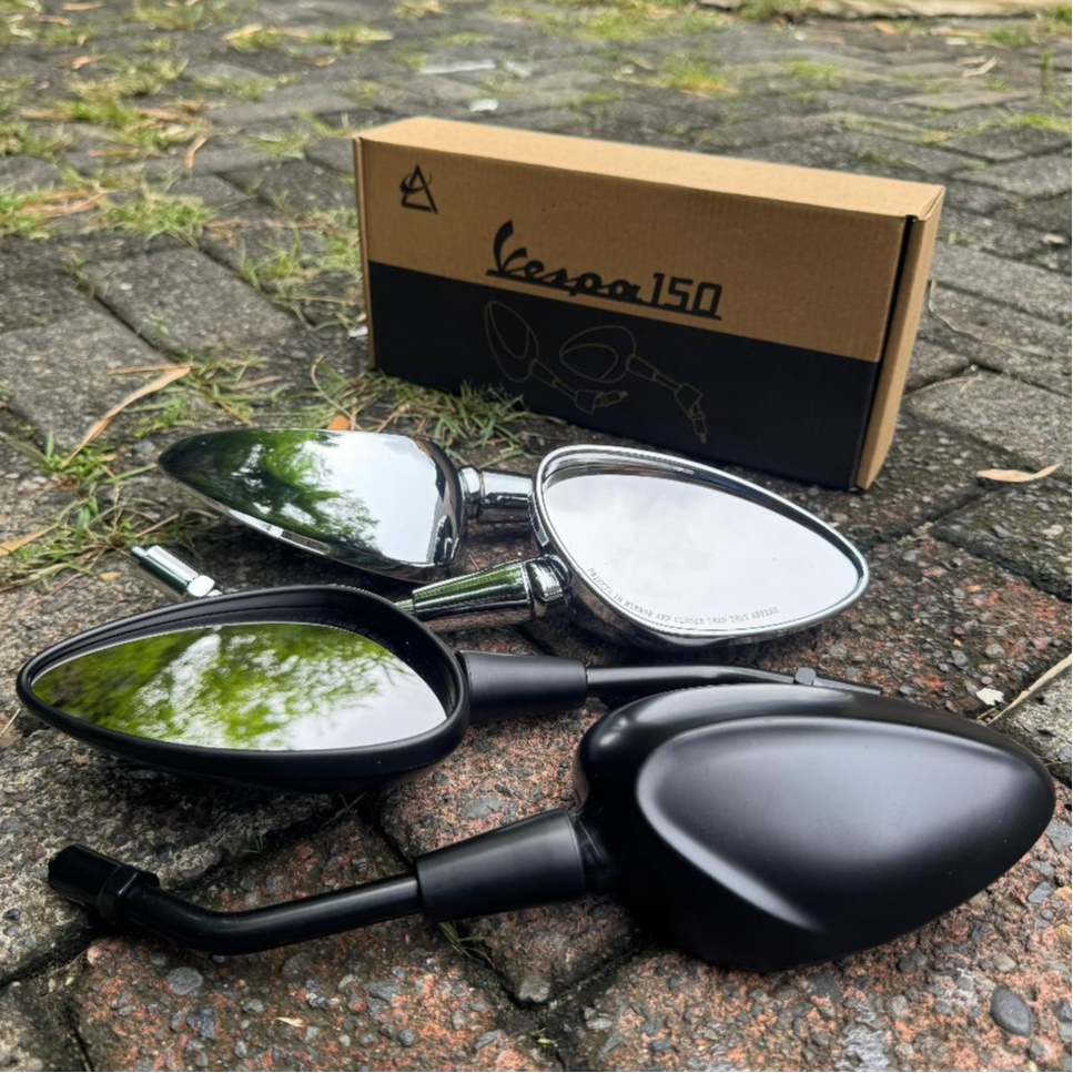 Jual Spion Model Vespa Black Chrome Universal Motor Honda Suzuki Vario ...