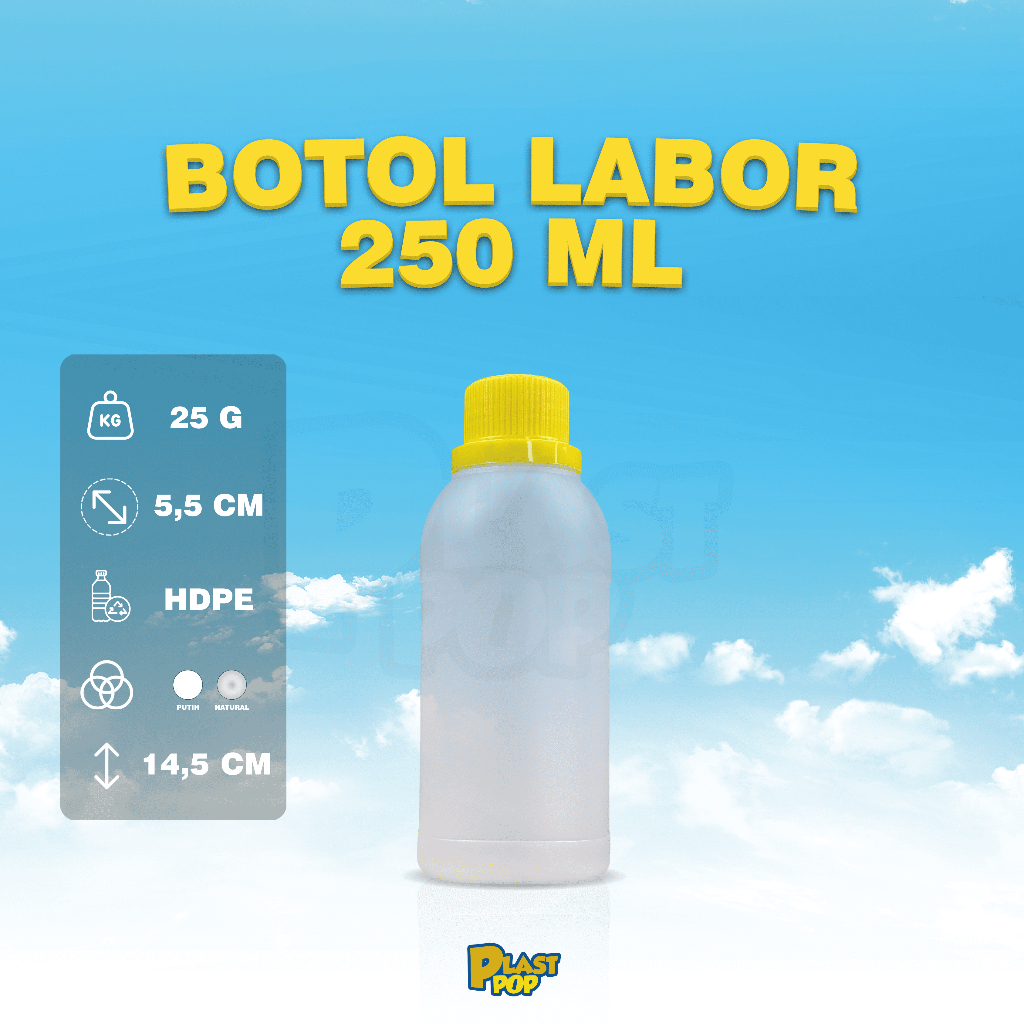 Jual Botol Labor Agro 250 ml 1/4 Liter / Botol Pupuk 1/4kg 250ml / HDPE | Shopee Indonesia