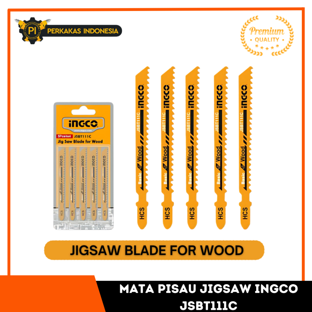 Jual INGCO JSBT111C Mata Pisau Jigsaw SET 5 Pcs Jig Saw Blade 5Pcs CR-V ...