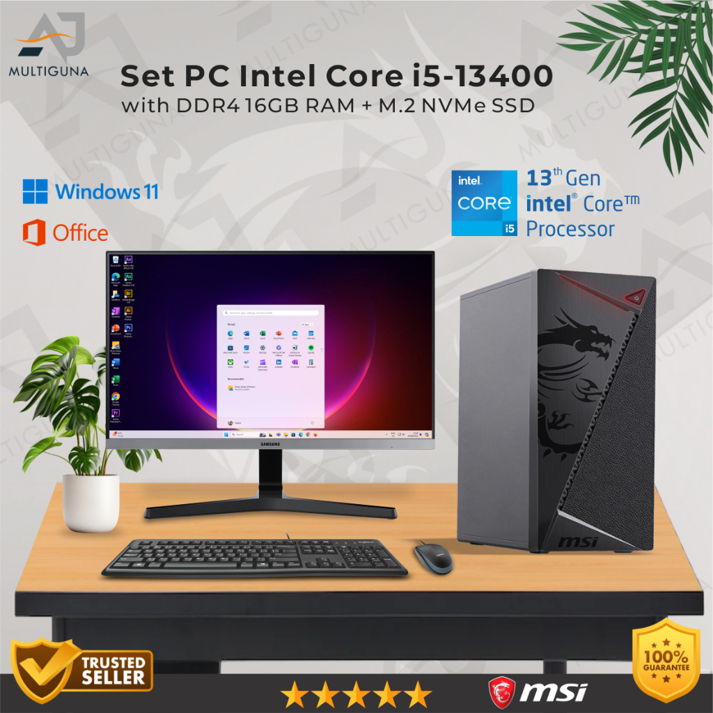 Jual Set PC Komputer Intel Core i5-13400 Gen-13 RAM 16GB SSD Rakitan ...
