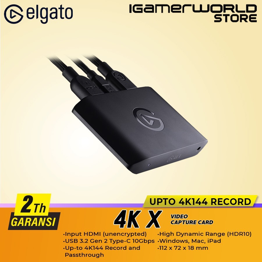 Jual Elgato 4K X Capture Card 4K144 HDR10 Game Capture for Streaming ...