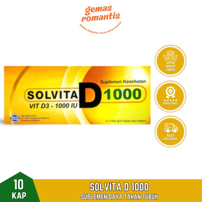 Jual Solvita D - 1000 1 Strip 10 Kaplet Vitamin D3 Multivitamin Menjaga Daya tahan tubuh ...