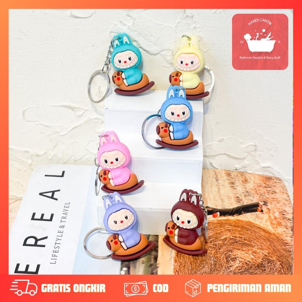 Jual Gantungan Kunci Labubu Naik Capybara GK-1777 / Ganci Labubu ...