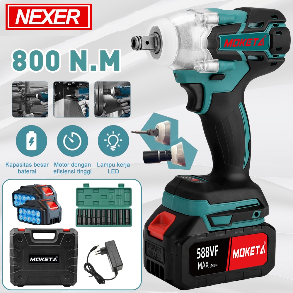 Jual Nexor 588VF Brushless Mesin bor Impact Wrench torsi besar 880N/M Mesin bor Impact Kunci ...