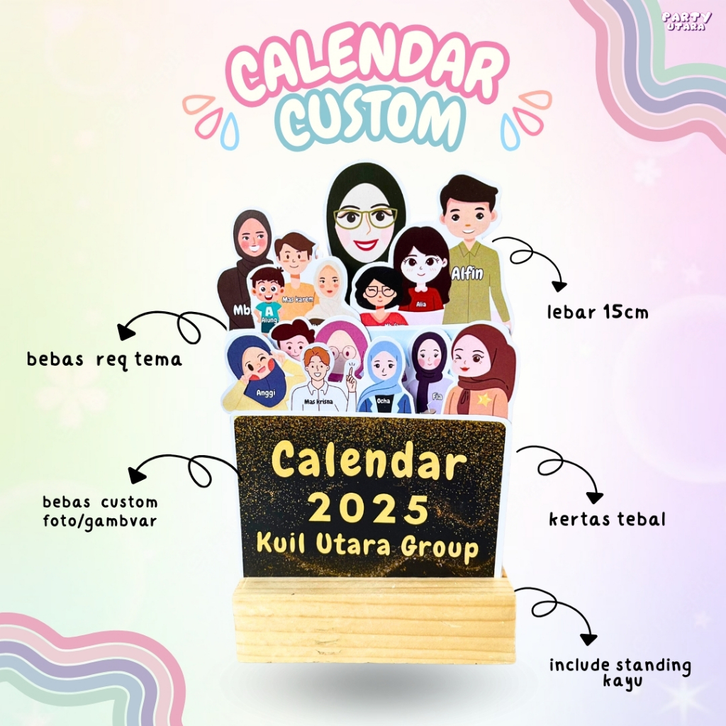 Jual Kalender Kustom/Calendar Standing Custom Bisa Request Tema atau ...