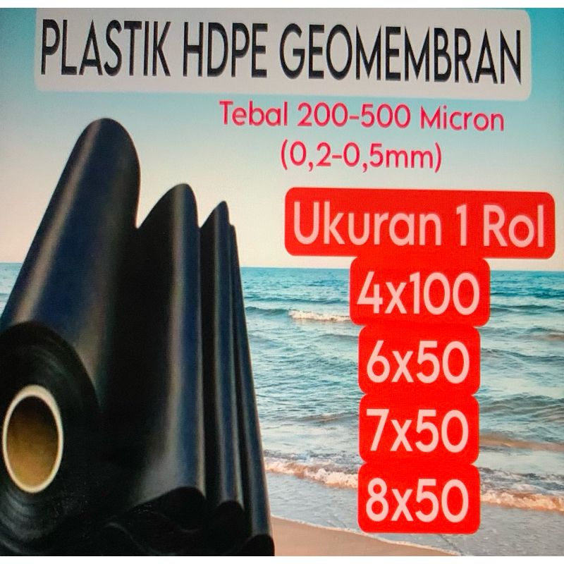 Jual 1 Rol Plastik Hdpe Geomembran Tebal 200-500 Micron ( Terpal Tambak ...