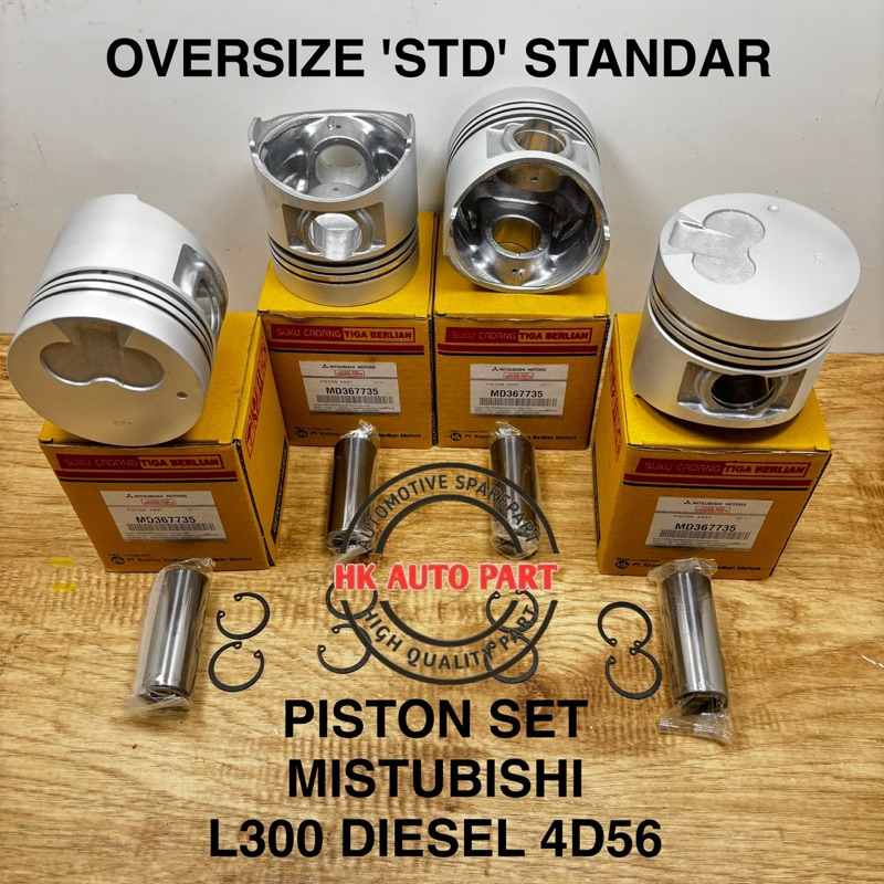 Jual PISTON SET OS STD NON BAJA MITSUBISHI L300 DIESEL KUDA DIESEL 4D56 ...