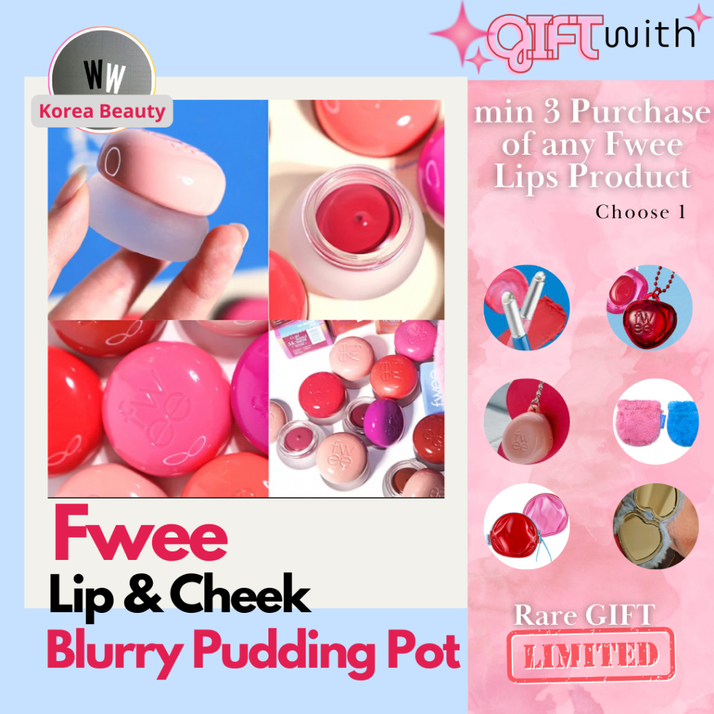 Jual READY INSTANT - FWEE Lip & Cheek Blurry Pudding Pot + Key Ring exp ...