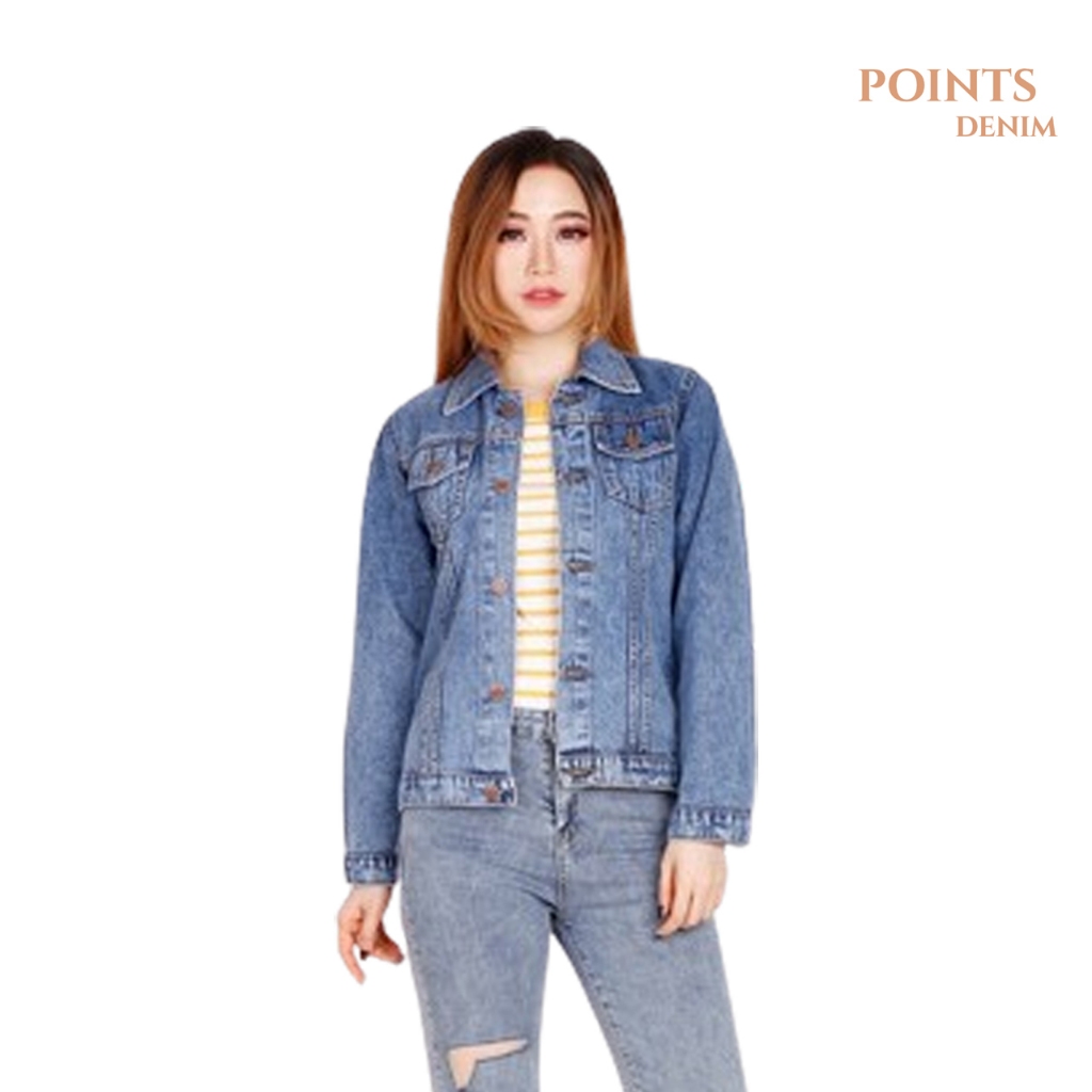 Jual Points Denim - Jacket Wanita Jeans Biondy Biondi | Shopee Indonesia
