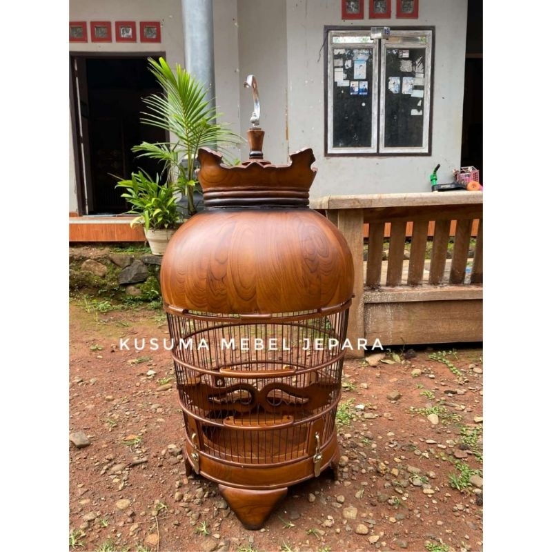 Jual Sangkar Burung Perkutut Kayu Jati Finishing Natural Doff (Free ...