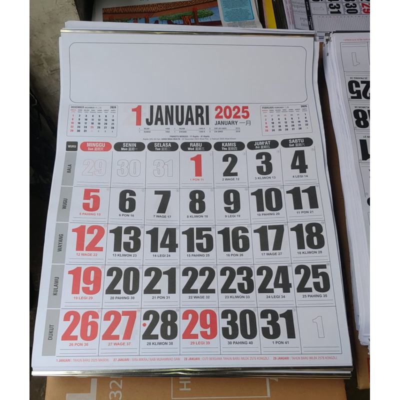 Jual Kalender Jumbo Terbaru 2025 | Shopee Indonesia