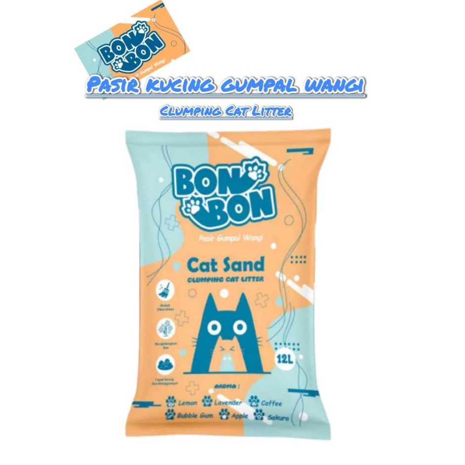 Jual 12 Liter BONBON Cat Sand-Pasir Kucing Gumpal Wangi Bentonite Cat ...