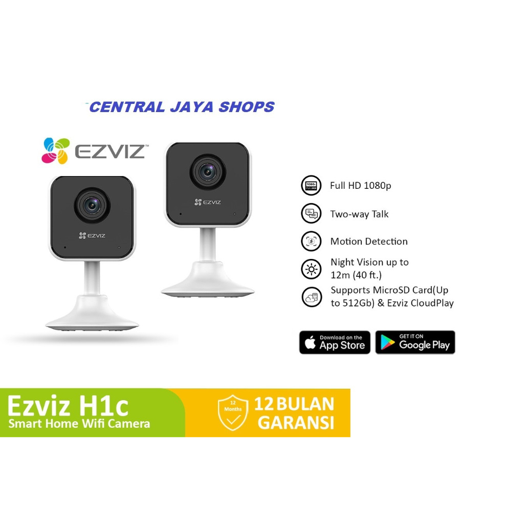 Jual paket Ezviz H1c 2MP Smart Home Wifi IP Camera Indoor CCTV Type C ...