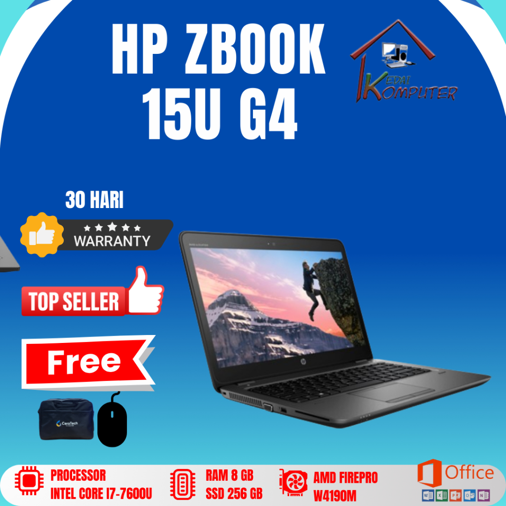 Jual Laptop HP Zbook 15U G4 - Intel core i7 Gen 7 - Ram 8 Ssd 256gb ...