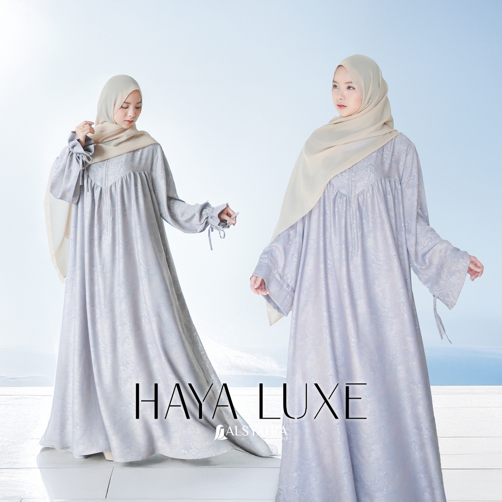 Jual Alsyahra Exclusive Abaya Gamis Syari Haya Luxe 2 Style Batik - Dress Soft Denim | Shopee ...