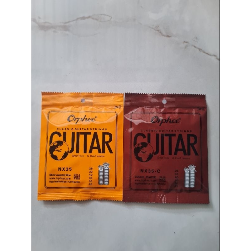 Jual senar gitar Orphee classic nylon NX 35 original satu set | Shopee ...