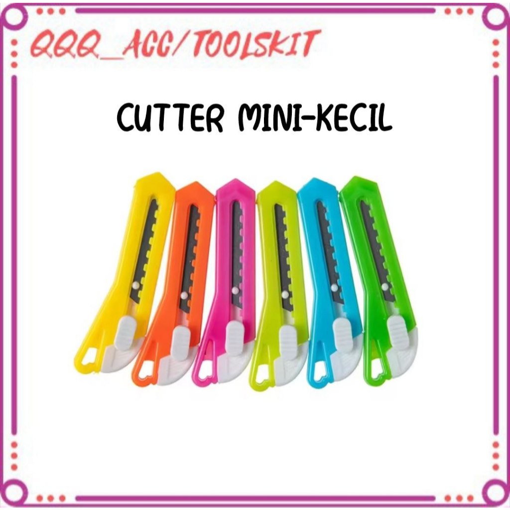 Jual Cutter Pemotong Kertas Pisau Mini Motif Polos Mini Cutter Portable ...
