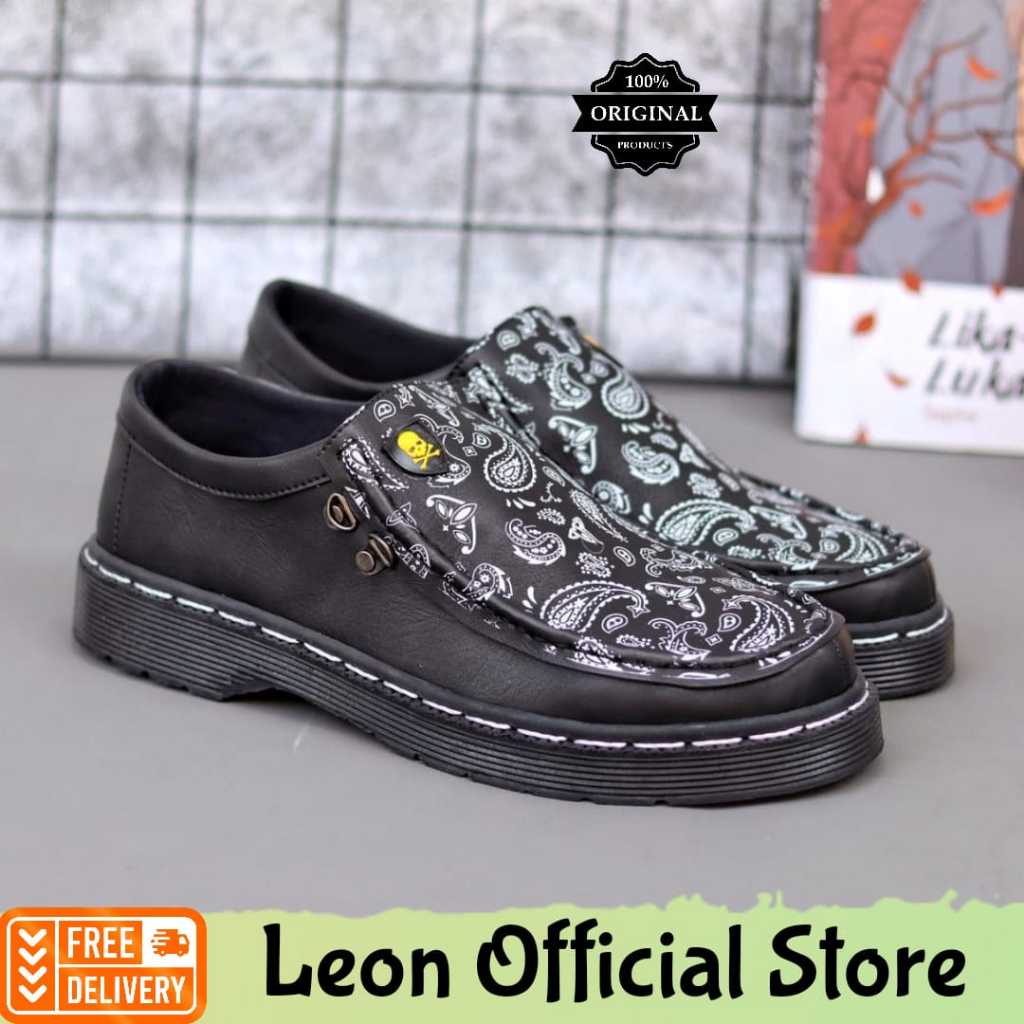 Jual LEON X MORLEY - Sepatu Pantofel Slip On Formal Hitam Pria Docmart ...