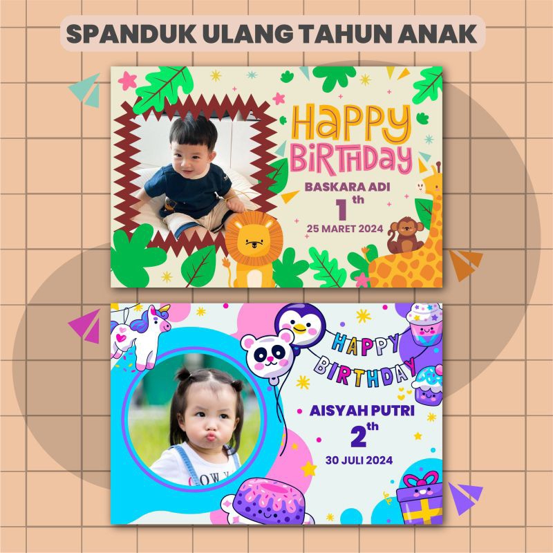 Jual SPANDUK/BANNER ULANG TAHUN ANAK LUCU 150X100CM | Shopee Indonesia
