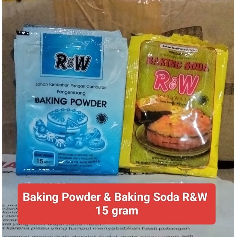 Jual Baking Powder dan Baking Soda R&W 1 Pak isi 10 pcs berat 15 gram ...