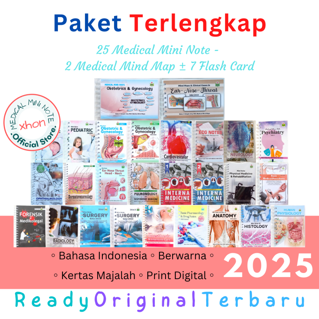 Jual ORIGINAL TERBARU Paket Terlengkap 2025 | 25 Medical Mini Note + 2 ...