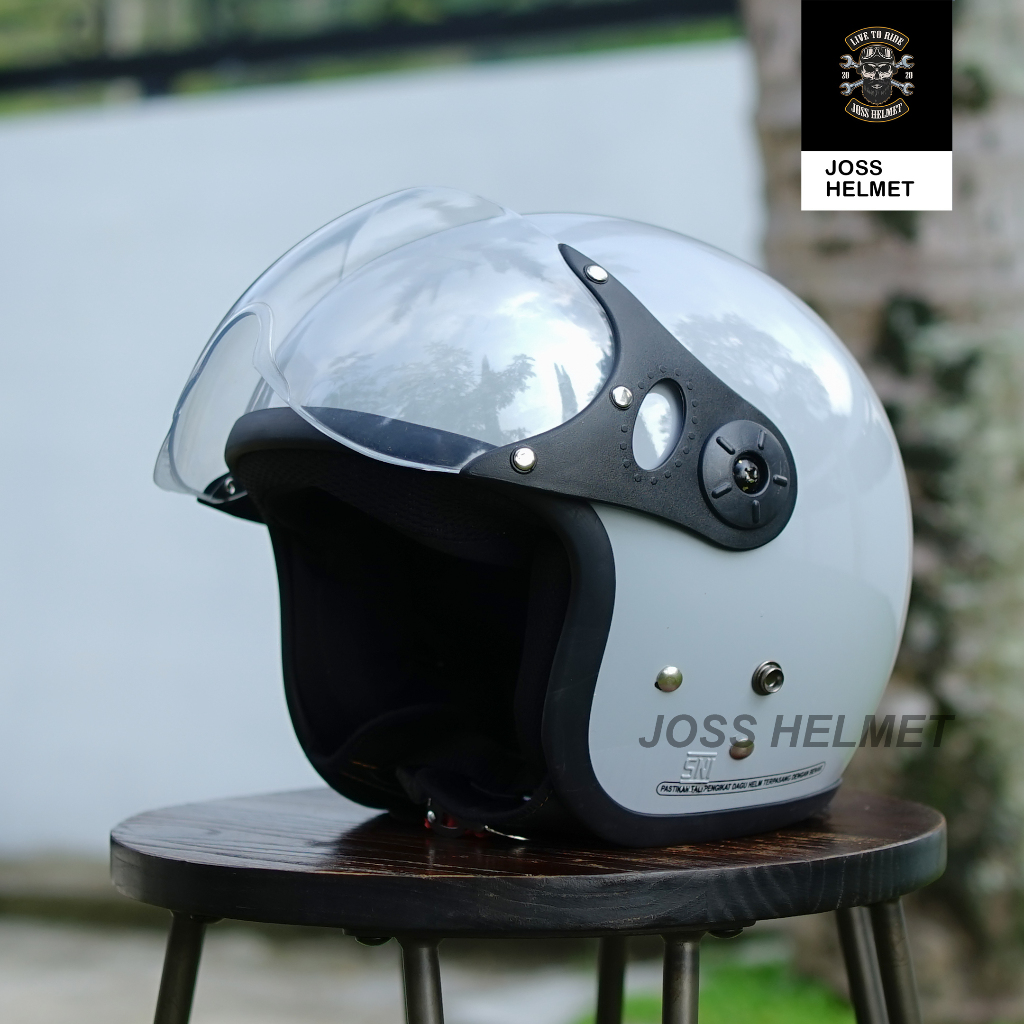Jual helm Bogo Pilot Hijab retro SNI | Shopee Indonesia