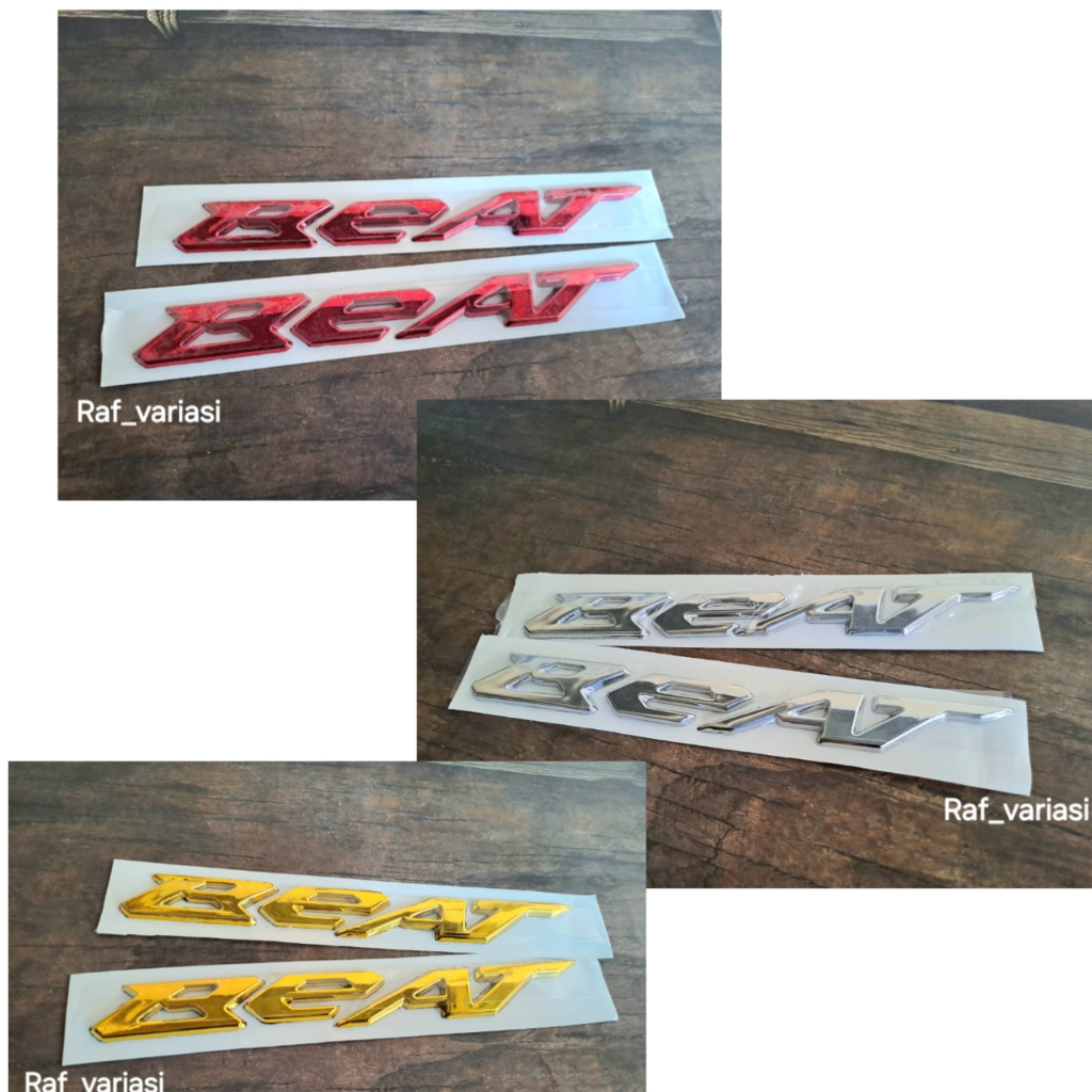 Jual Emblem Honda BEAT Timbul 3D chrome Sepasang kanan kiri / Emblem ...