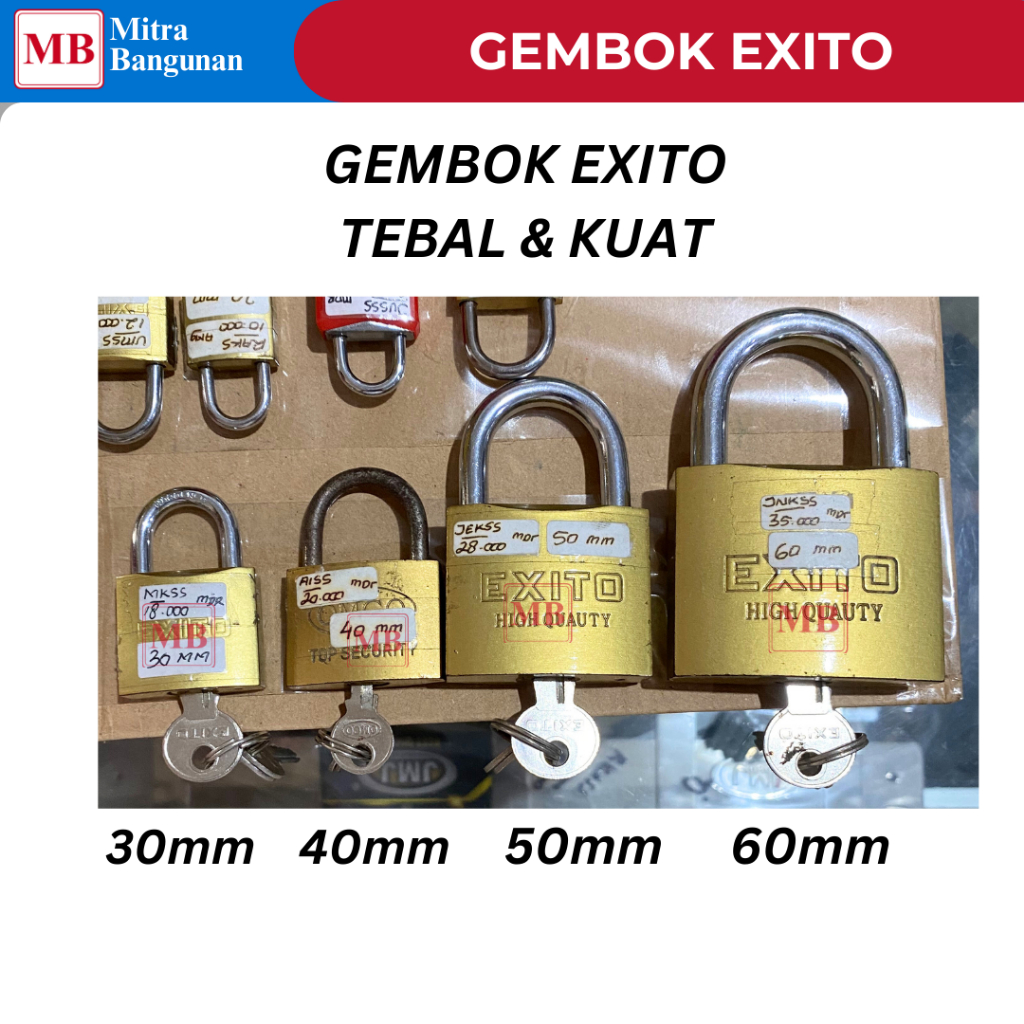 Jual EXITO GEMBOK KOPER, LOKER / GEMBOK MINI BESI KUAT TEBAL TAHAN ...