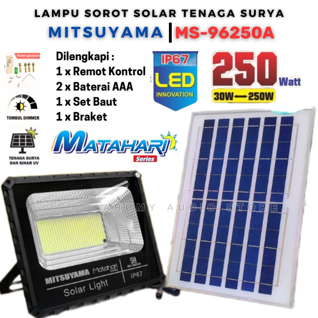 Jual Mitsuyama Ms-96250a Seri Matahari Lampu Sorot Solar Cell Led Tenaga Surya Lampu Tenaga ...